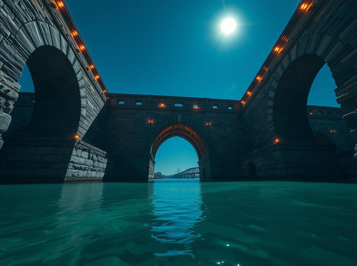 Majestic Stone Bridge: Inspiring Journey Under Moonlight, Architectural ...